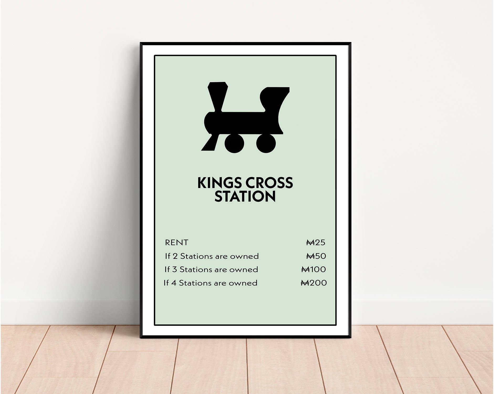 Personalised Monopoly Train Station Inspired Print Choose - Etsy UK
