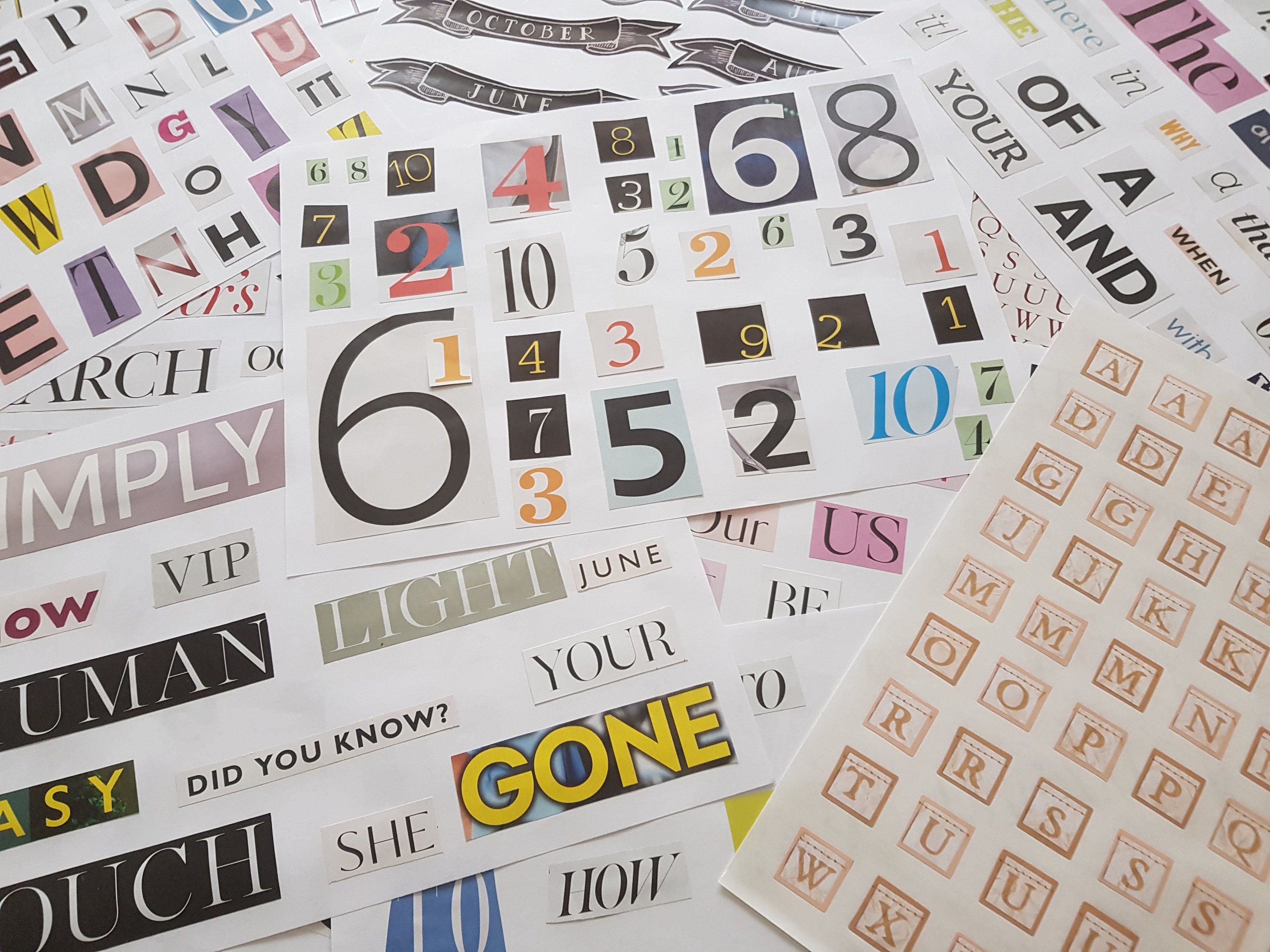 Vision Board NUMBERS LETTERS & WORDS - Etsy