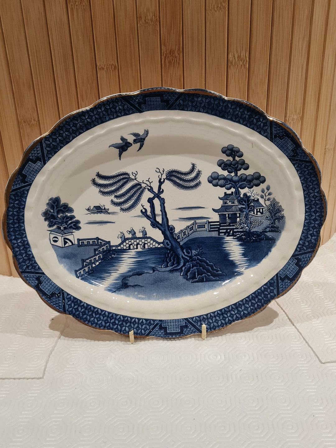 Booths real Old Willow Meat Plate - Etsy