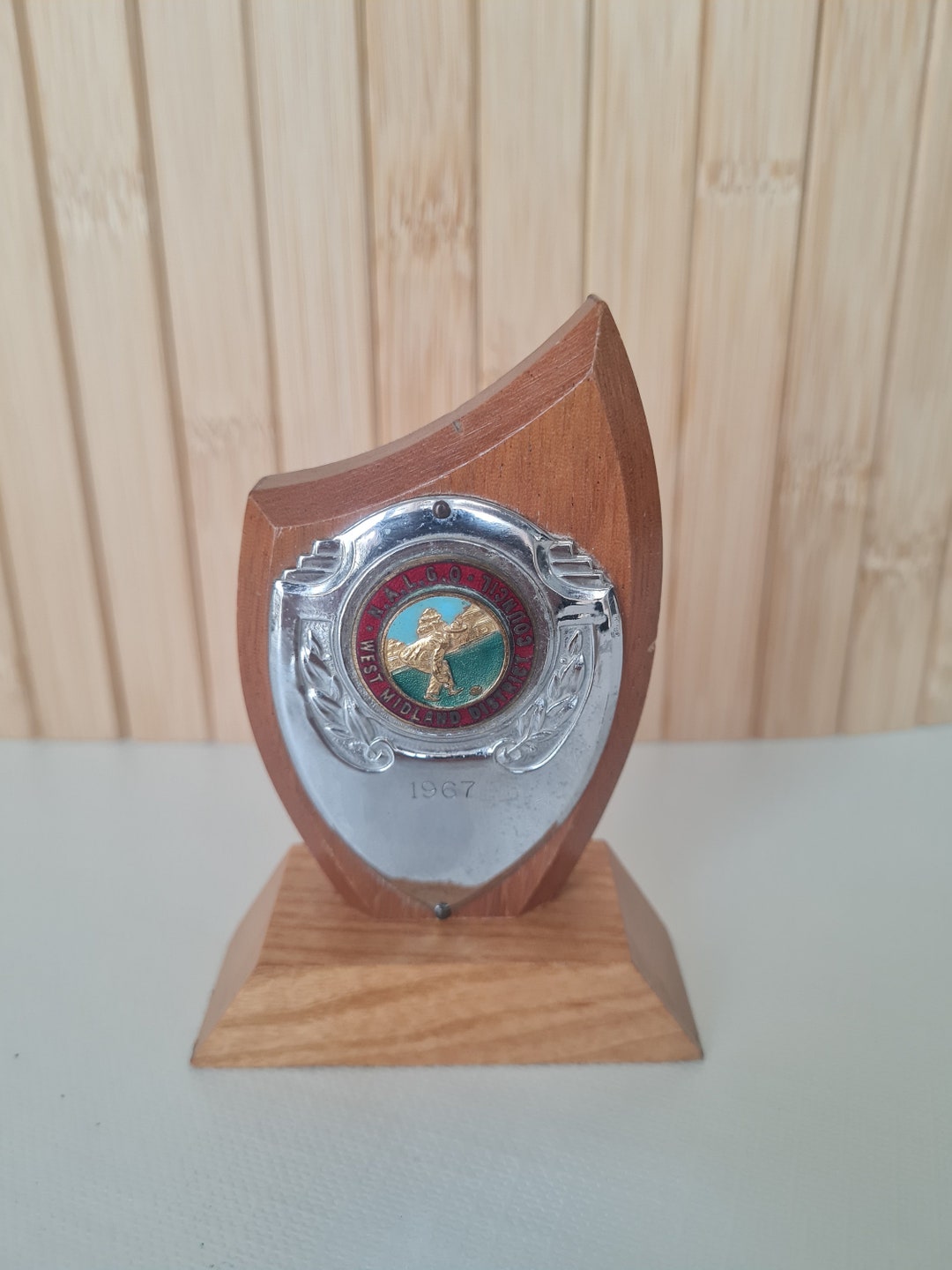 Small Wooden Shield Foil Plaque Trophy Awarded in 1967 - Etsy