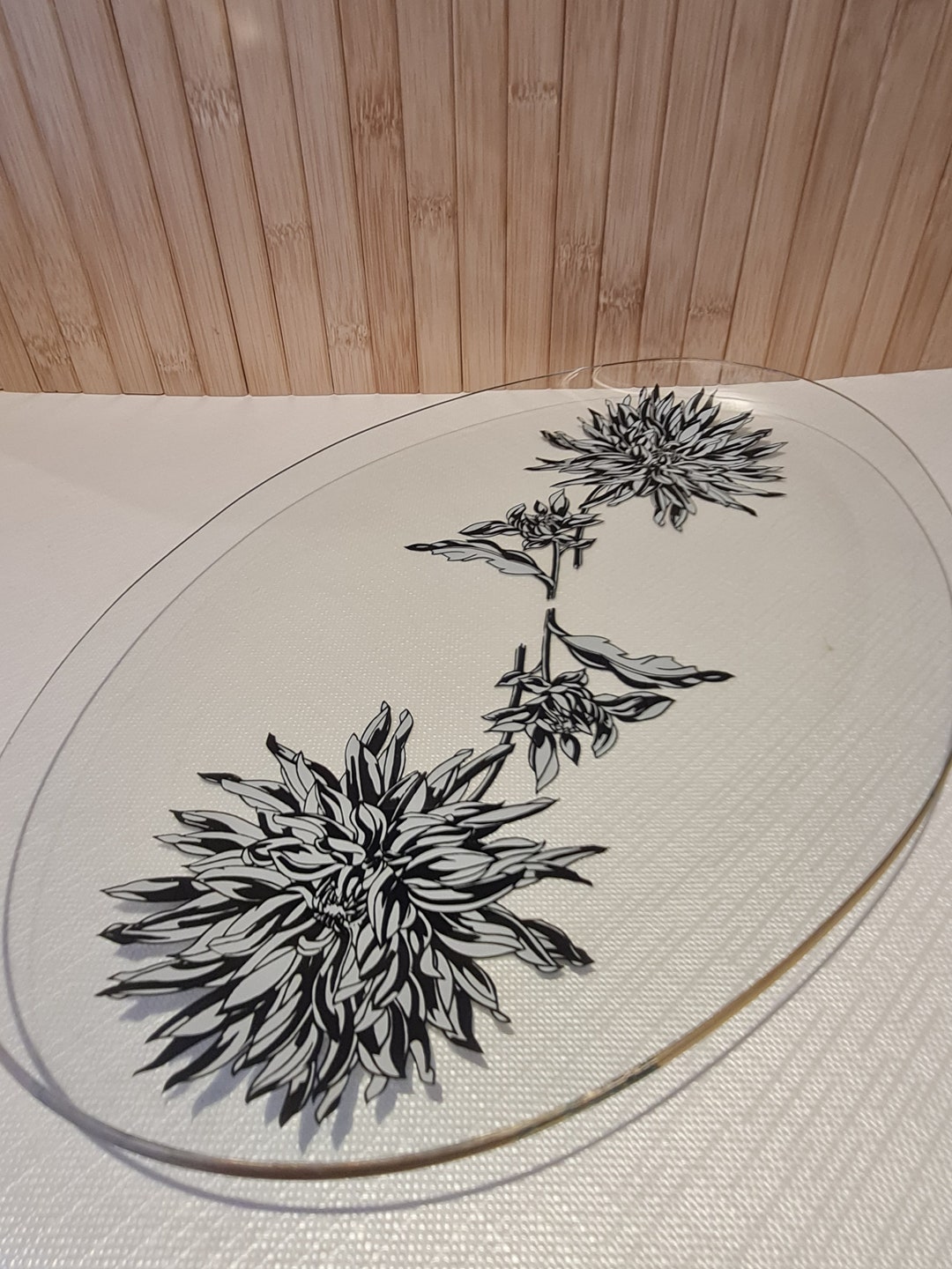 Large Chance Glassware Oval Plate - Etsy