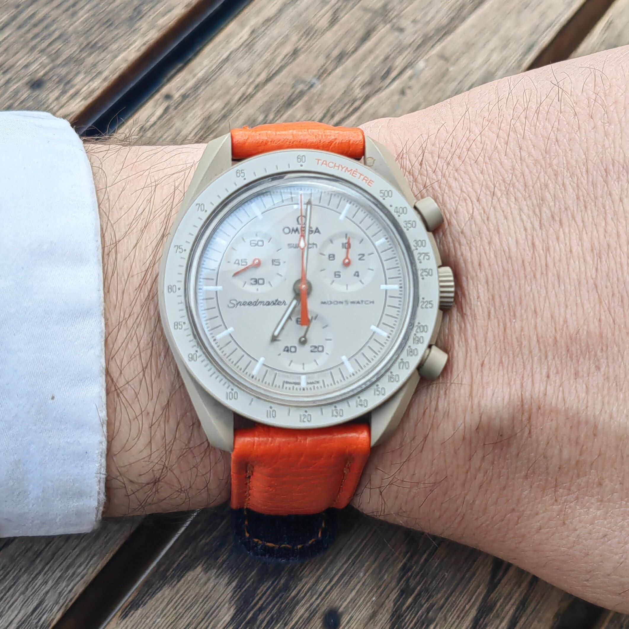 Handmade Leather Moonswatch Strap / Wrap-around Leather Watch Strap ...