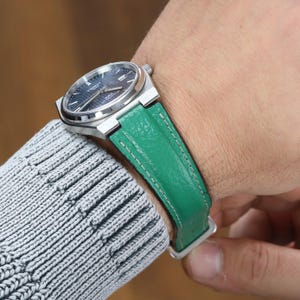 Handmade Green Tissot PRX Leather Strap / Tissot Prx 40 Mm Leather ...