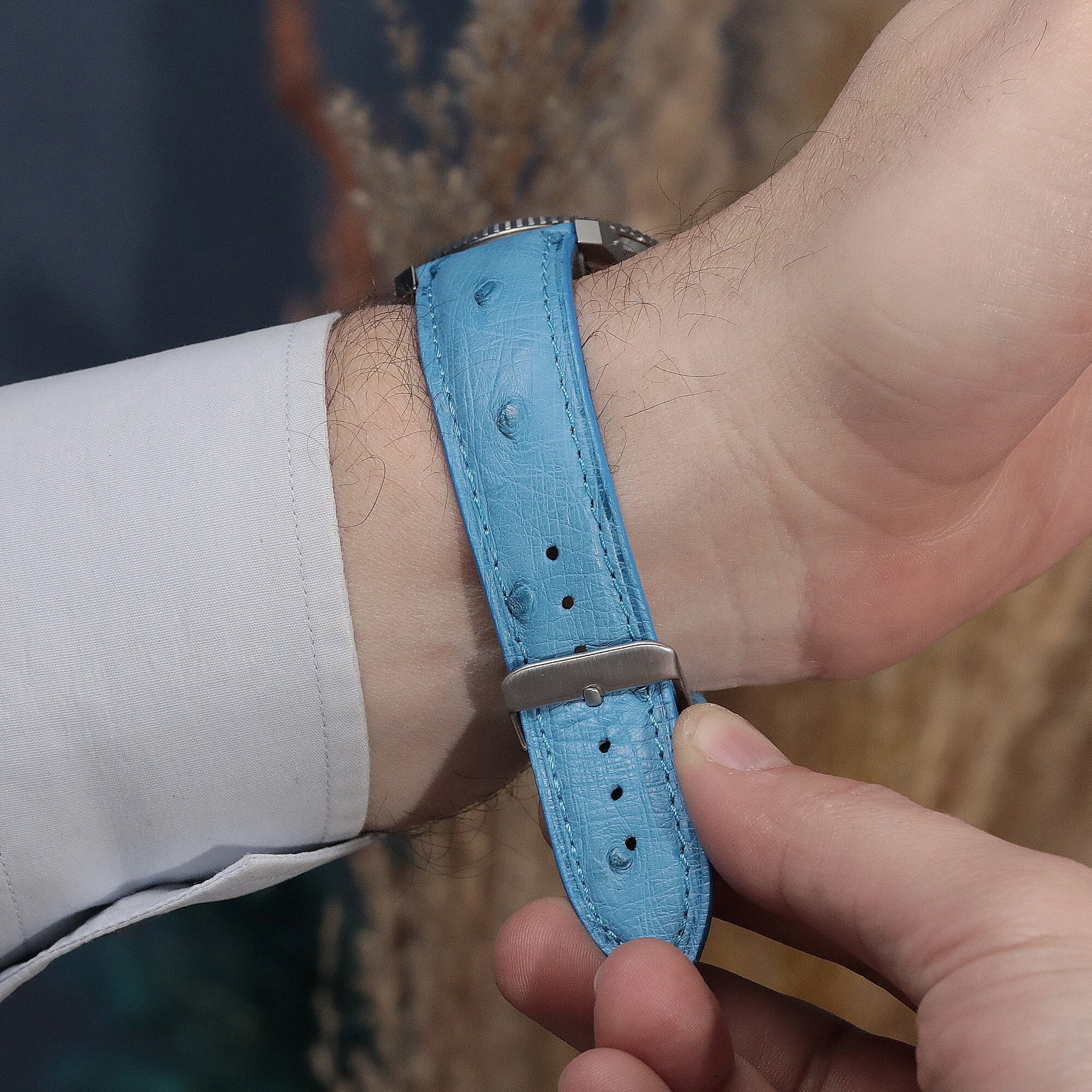 Ostrich Leather Watch Strap / Exotic Leather Watch Strap / Ostrich ...