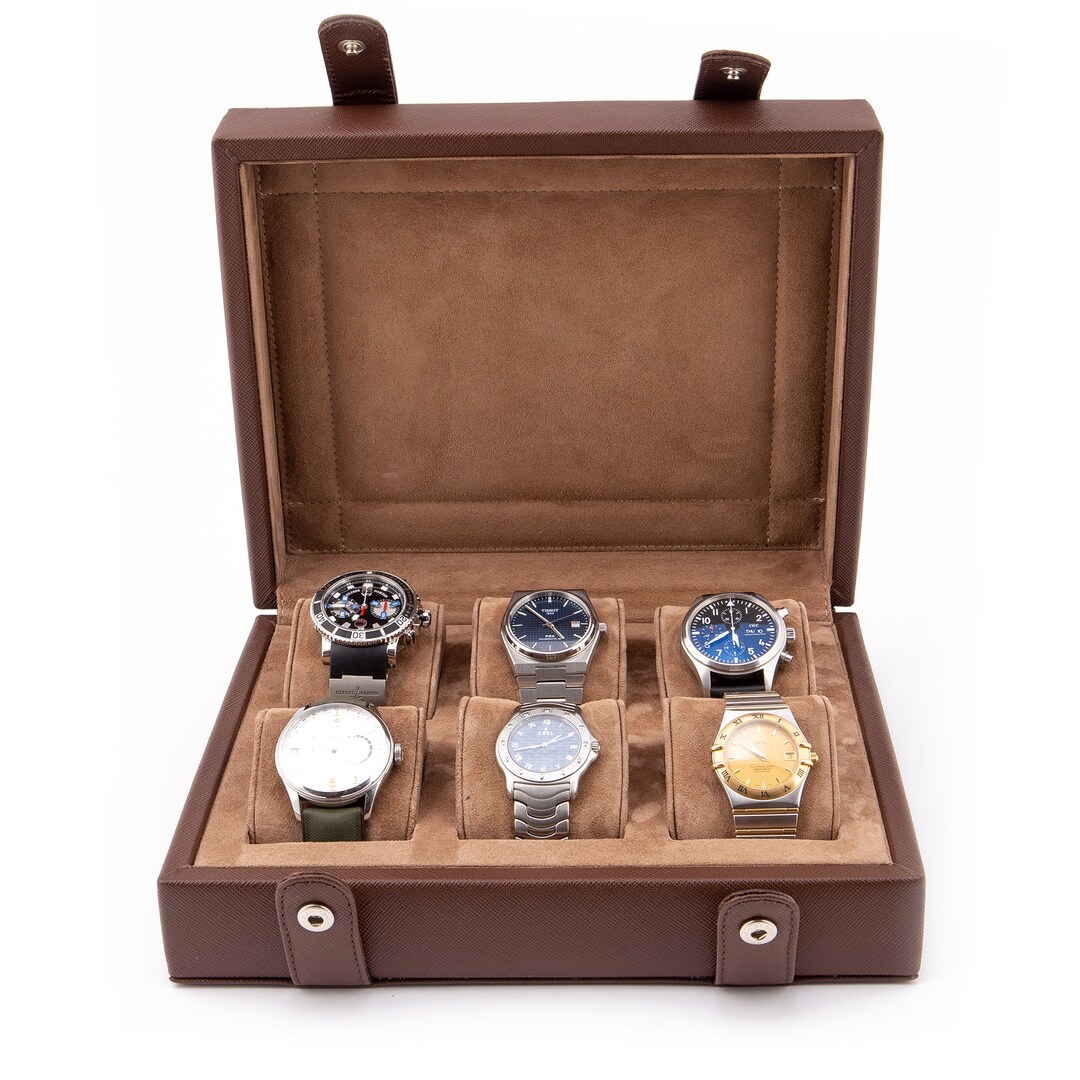 Handmade Calfskin Leather Watch Box: Suede Interior, Watch Storage - Etsy