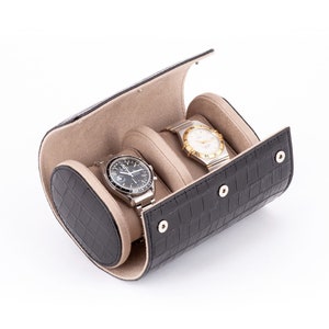 Personalized Handmade Leather Watch Roll, Watch Roll for 2, Watch Roll ...