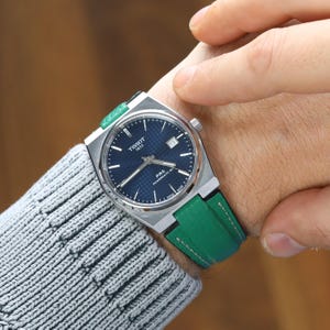 Handmade Green Tissot PRX Leather Strap / Tissot Prx 40 Mm Leather ...