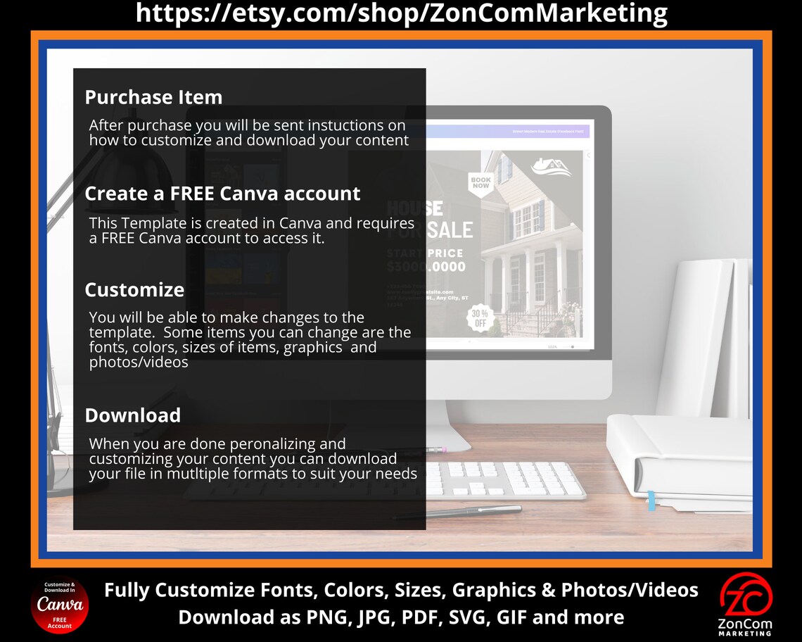 Social Media Post Footers - Exp Style - Etsy