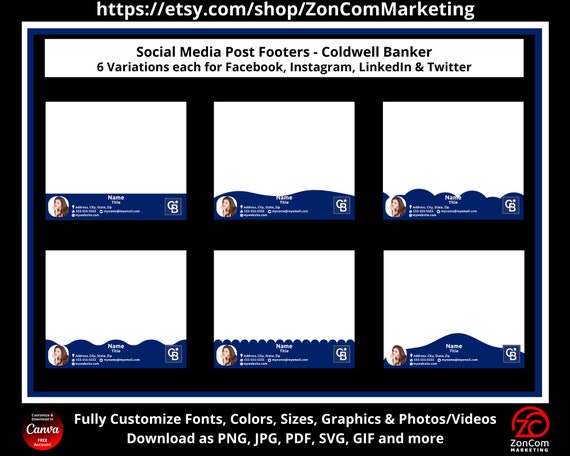 Social Media Post Footers Coldwell Banker - Etsy