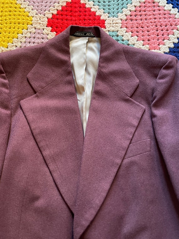 70s DEADSTOCK super WOOL violet MAN suit - Gem