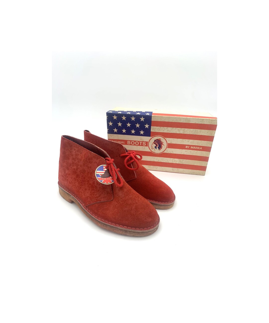 70s DEADSTOCK Brick Red SUEDE_LEATHER Woman BOOTS Size 37EU - 4UK - Etsy