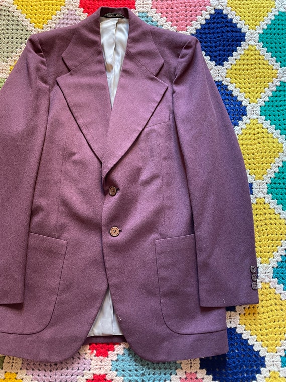 70s DEADSTOCK super WOOL violet MAN suit - Gem