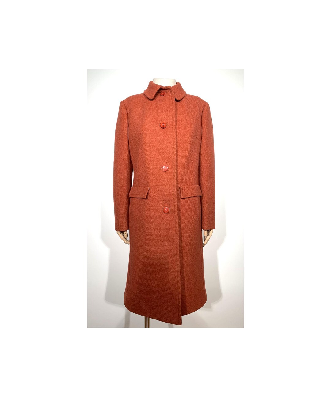 70s Brick Red Wool Woman Coat - Etsy
