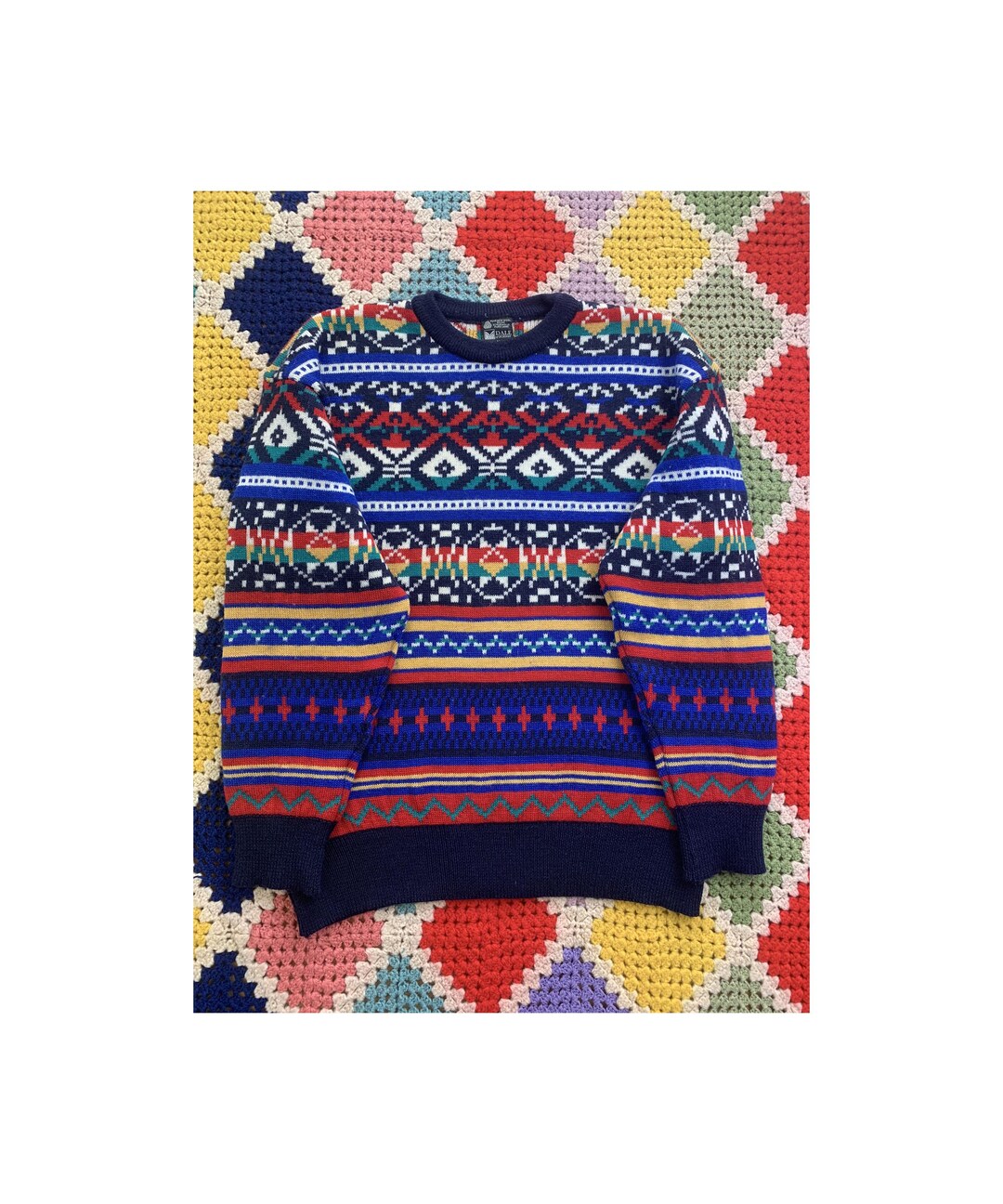 70s NORWEGIAN Multicolor ROUND_NECK Man PULLOVER - Etsy