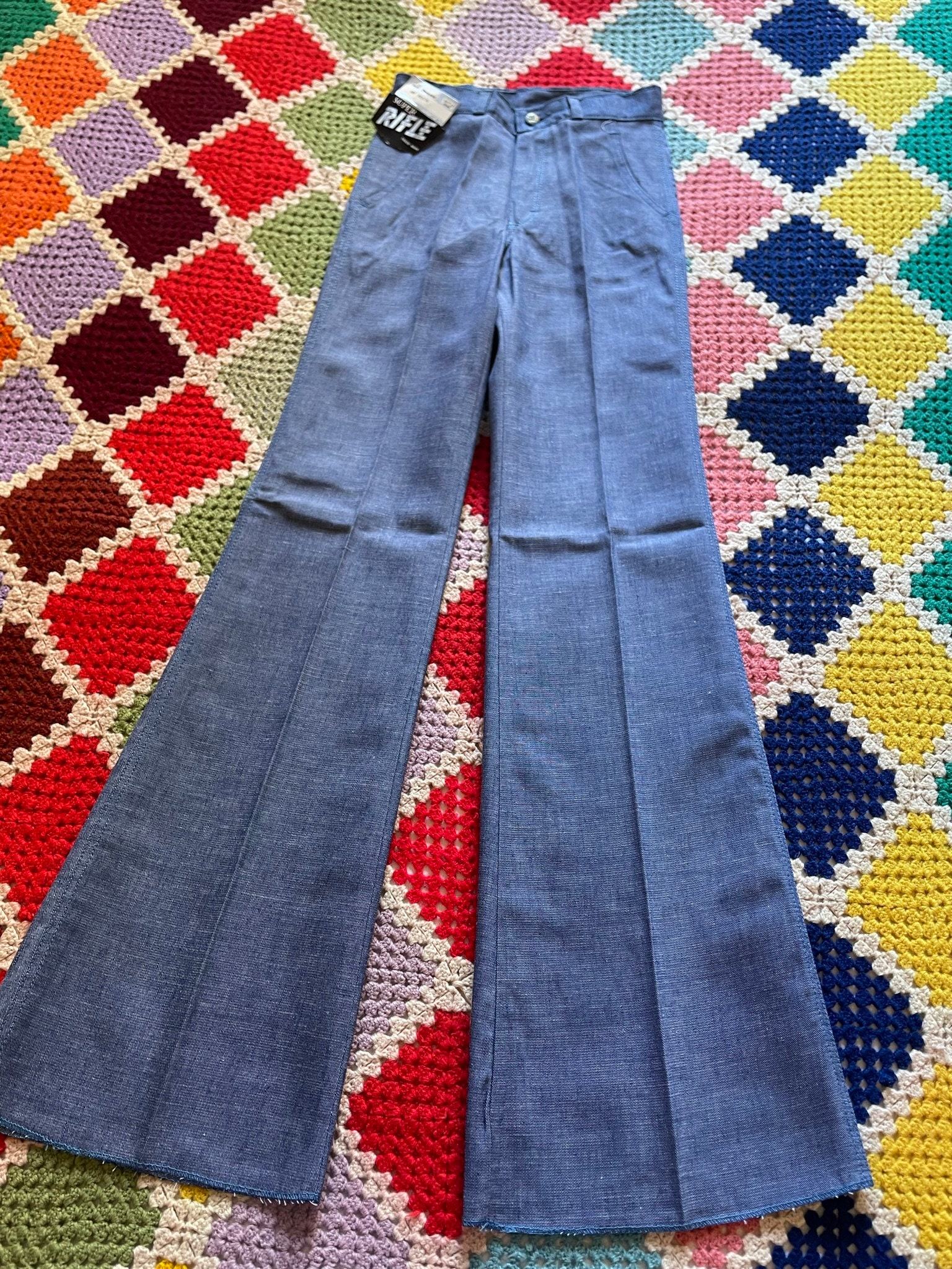 70s SUPER_RIFLE Denim FLARED Woman JEANS W27-L36 - Etsy UK