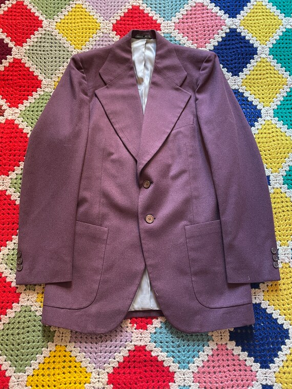70s DEADSTOCK super WOOL violet MAN suit - Gem