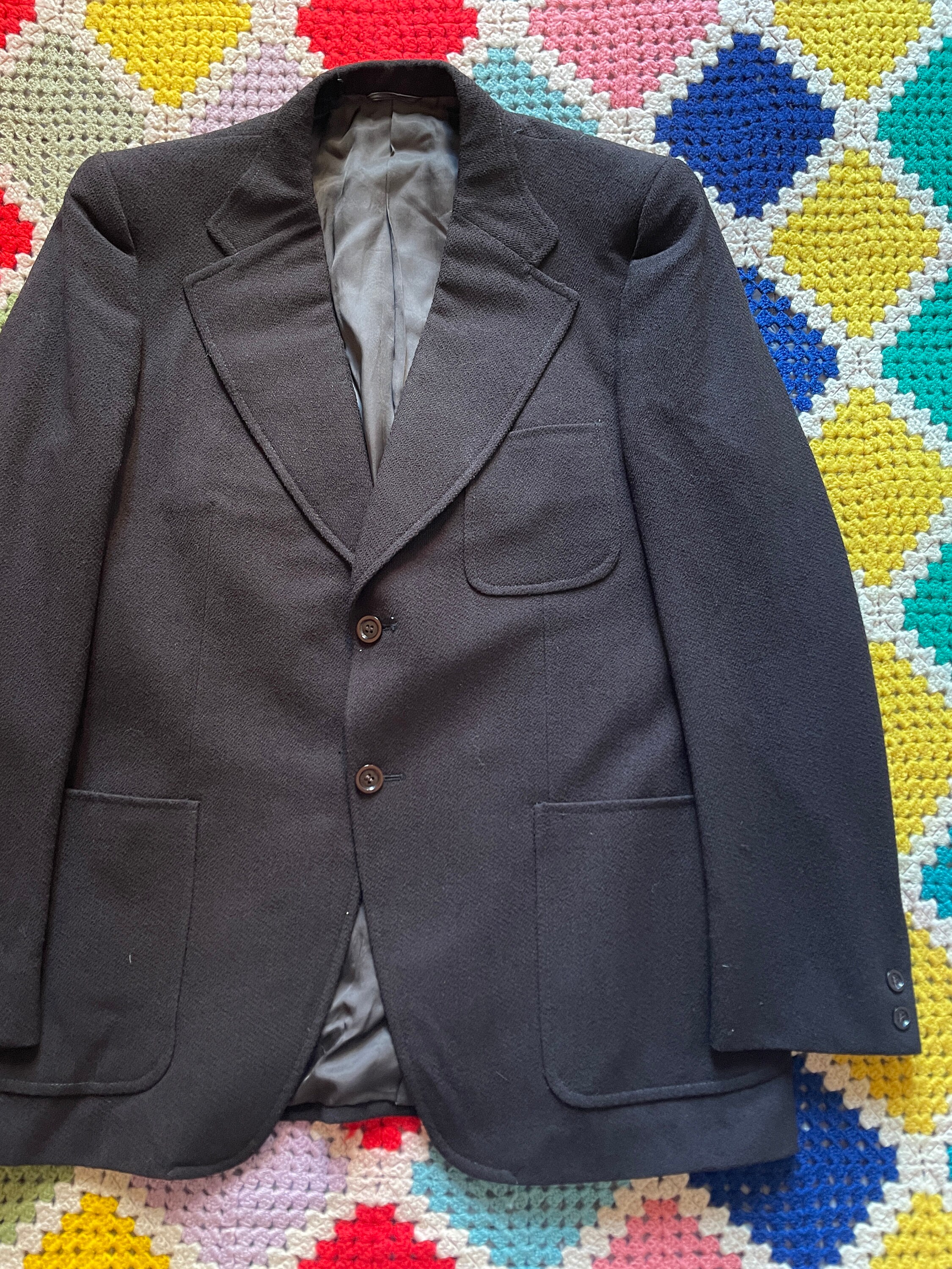 70s Super DEADSTOCK Wool MARZOTTO Chocolate Brown MAN_SUIT - Etsy UK