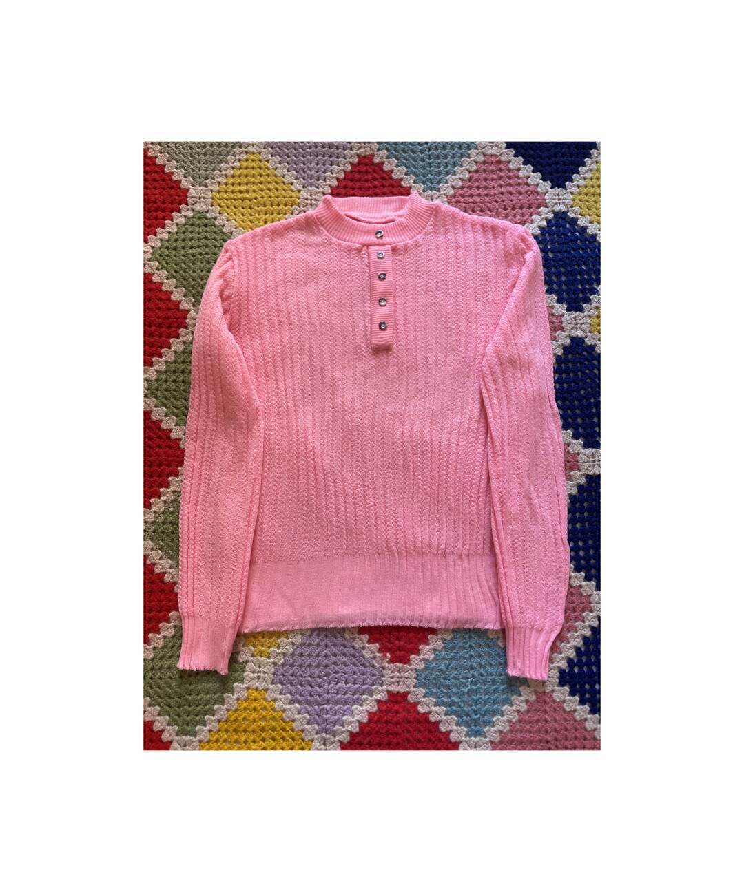 70s SHOCKING_PINK Super Candy WOMAN Wool PULLOVER - Etsy