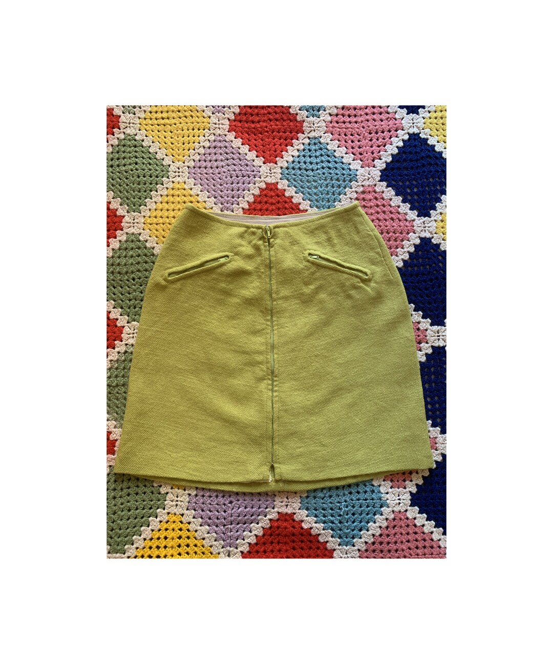 70s CANDY Wool PASTEL Acid Green MINI_SKIRT - Etsy