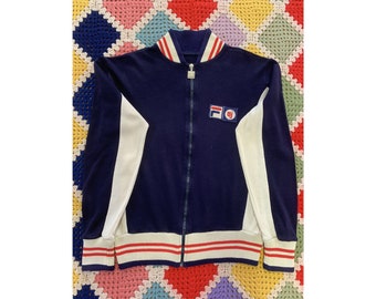 Vintage Fila Jacket 80s Fila Knitted Zip up Sweater Made in Vintage Fila Jacket 80s Fila Knitted Zip up Sweater Made in