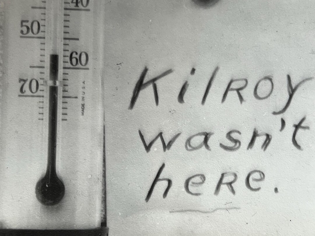 Kilroy Wasnt in Alaska Unique Picture of Thermometer 60 Below Antique ...