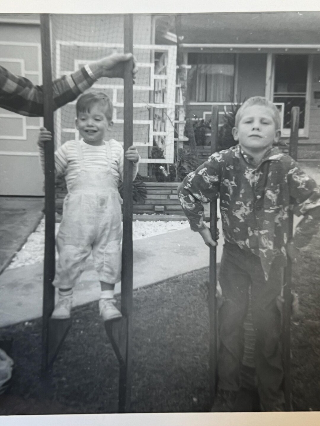 View From Above! Cute Little Boys on Homemade Stilts! - Antique ...