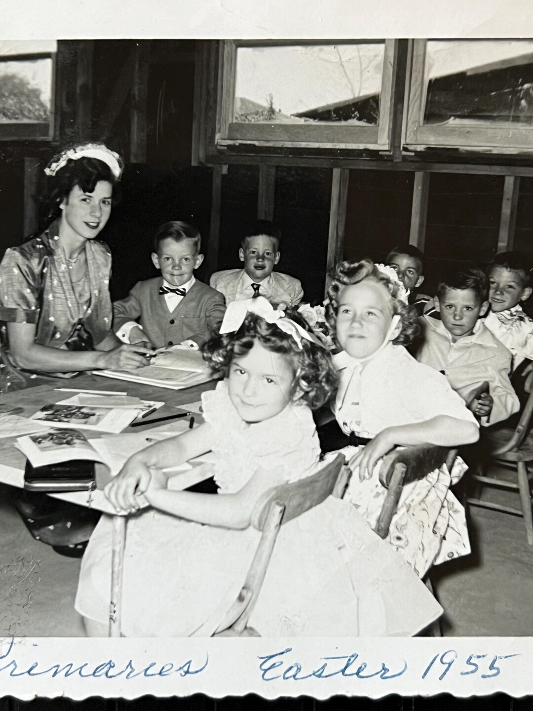 Easter 1955! Sunday School Kids Pose With Teacher! - Antique/ Vintage ...