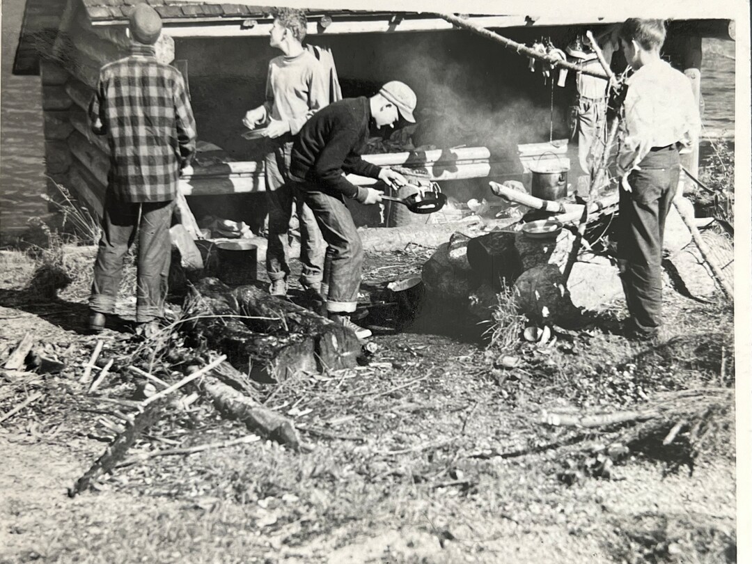 The Camp! Cute Young Men Cooking Over Fire! Gay Interest - Antique ...