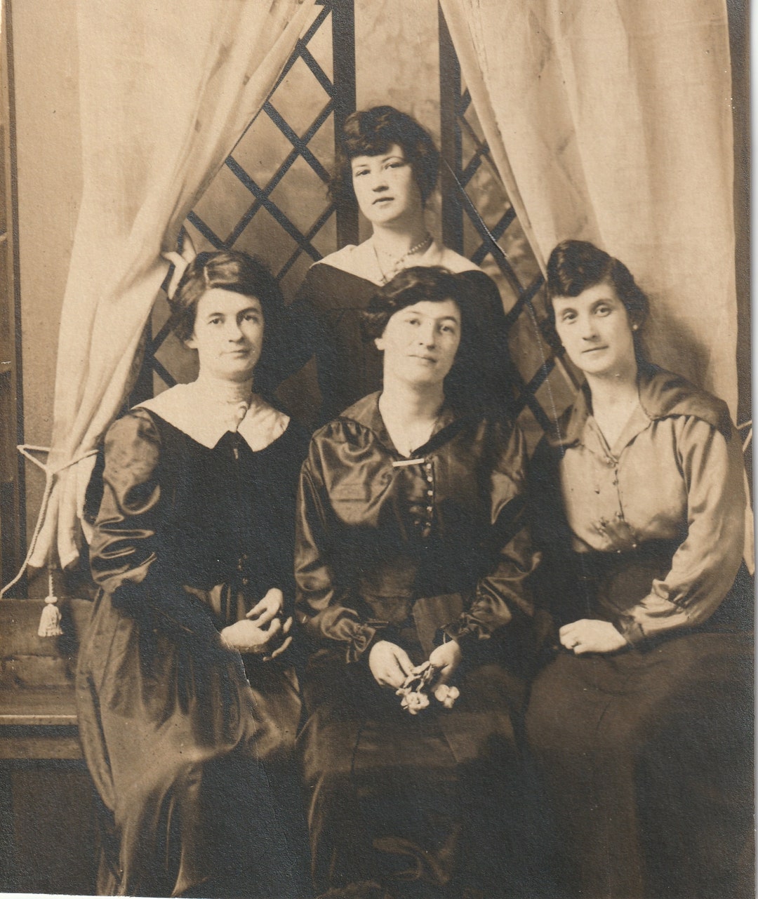 Women in Waiting Sisters or Coven of Friends Pose for Portrait 1900s ...