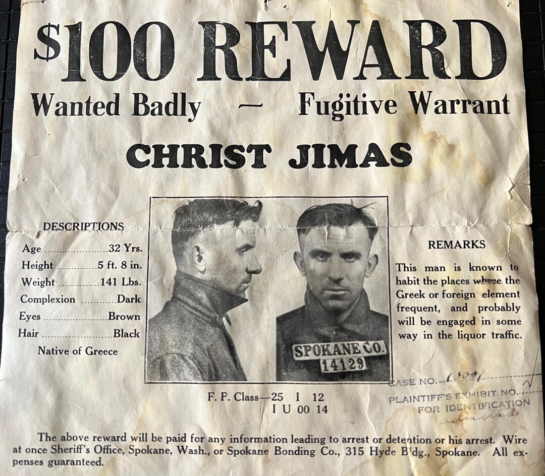 RARE Find! Original Wanted Poster for Liquor Trafficking! Prohibition ...