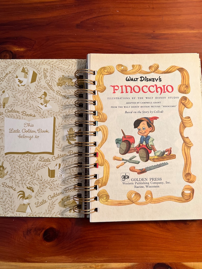 Pinocchio Little Golden Book Journal Diary Notebook Planner - Etsy
