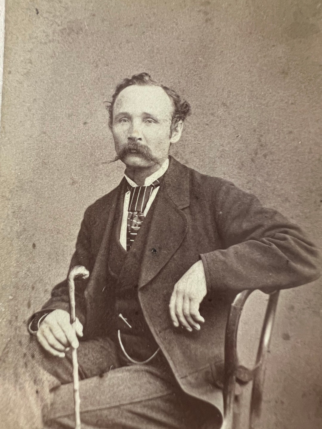 Mustache for Days! Dapper Dandy With His Cane - Gay Int. - Antique ...