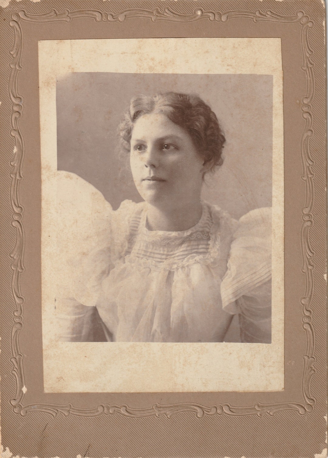 Puffy Sleeves! Possible Bride? - Vintage Original Cabinet Card - Etsy