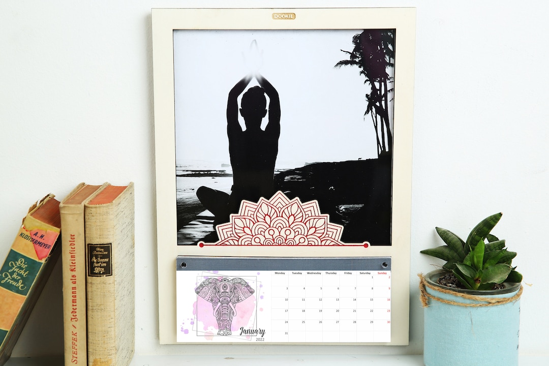 Wooden Photo Frame With Calendar "mandala" | Wall Photo Frame With ...