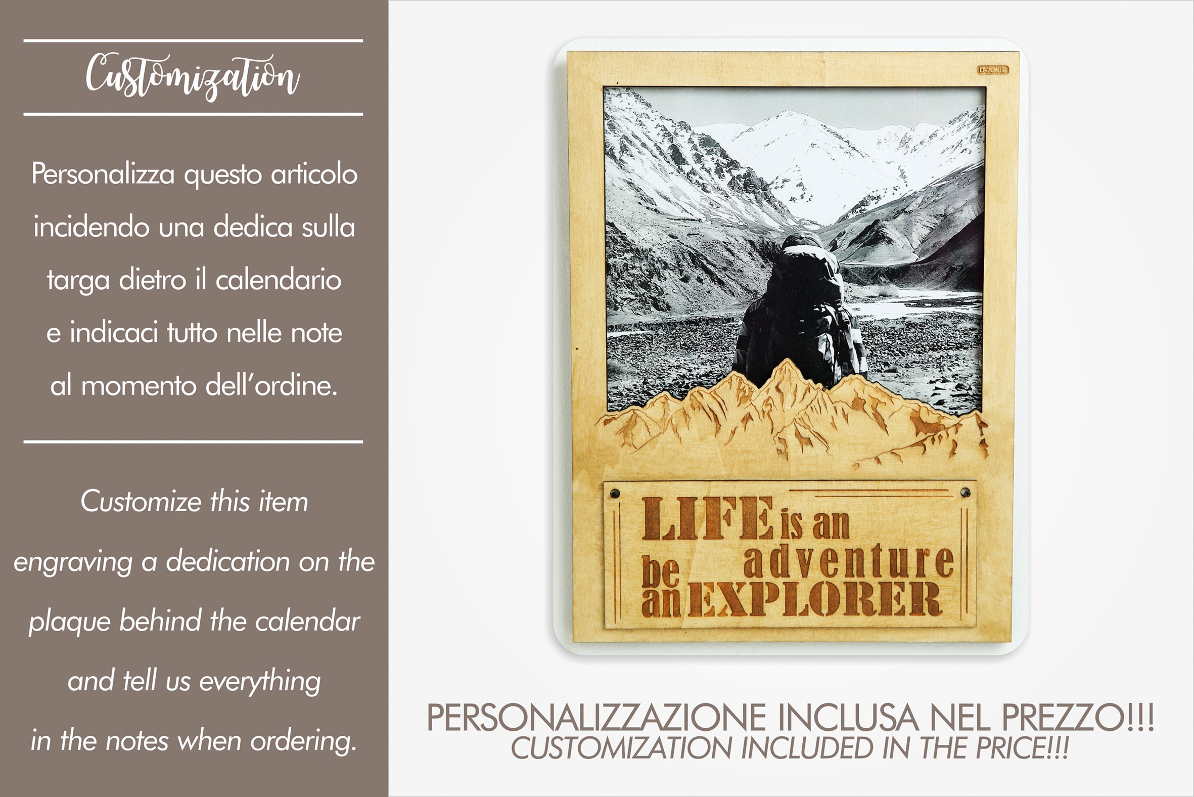 Wooden Wall Photo Frame With Calendar mountain Wall Photo Frame With ...