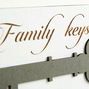 Wooden Wall Key Holder "family Keys" | Customizable Wall Key Holder ...
