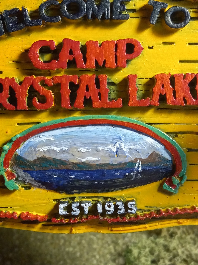 Camp Crystal Lake Sign: Friday the 13th Miniature Diorama (1/12 Scale ...