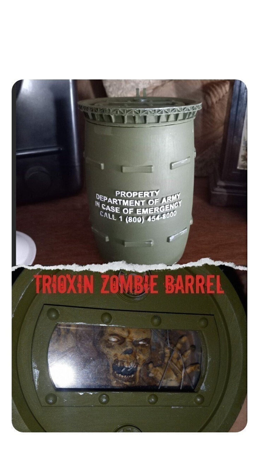 Trioxin Zombie Barrel 5 Inch Horror Prop Replica Display Return of the ...