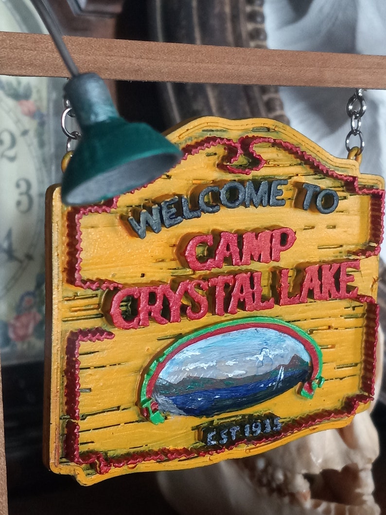 Camp Crystal Lake Sign: Friday the 13th Miniature Diorama (1/12 Scale ...