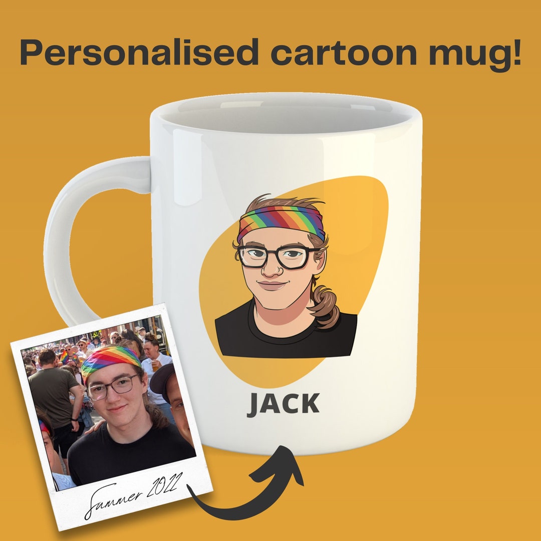 Personalised Cartoon Mug, Caricature Gift Mug, Mug From Photo, Couple ...