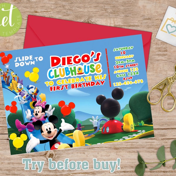 Mickey Mouse Clubhouse Kid Invitation - Etsy