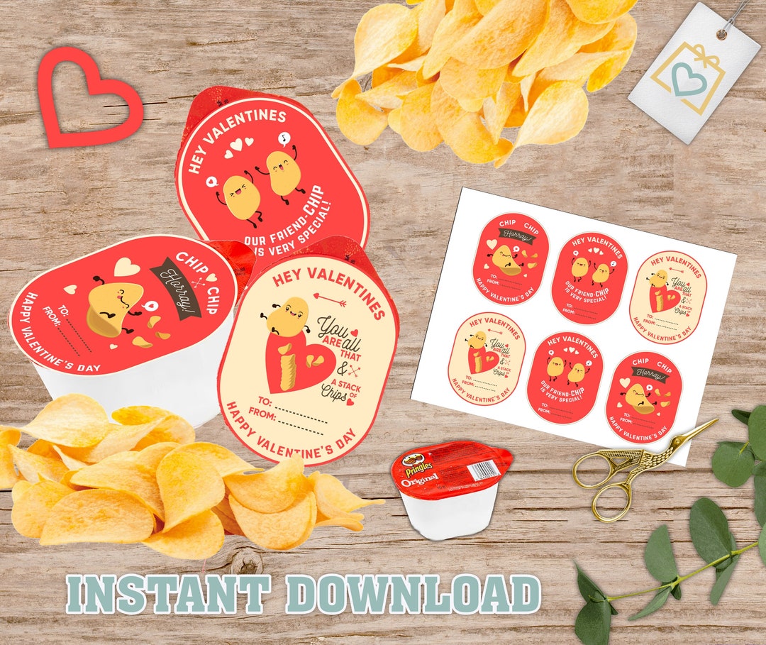 Chips Kids Valentines Printable - for Pringles Snack Size Chips ...