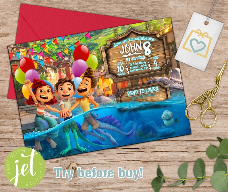 Luca Birthday Invitations - Kids Birthday Template Printable - EDITABLE ...