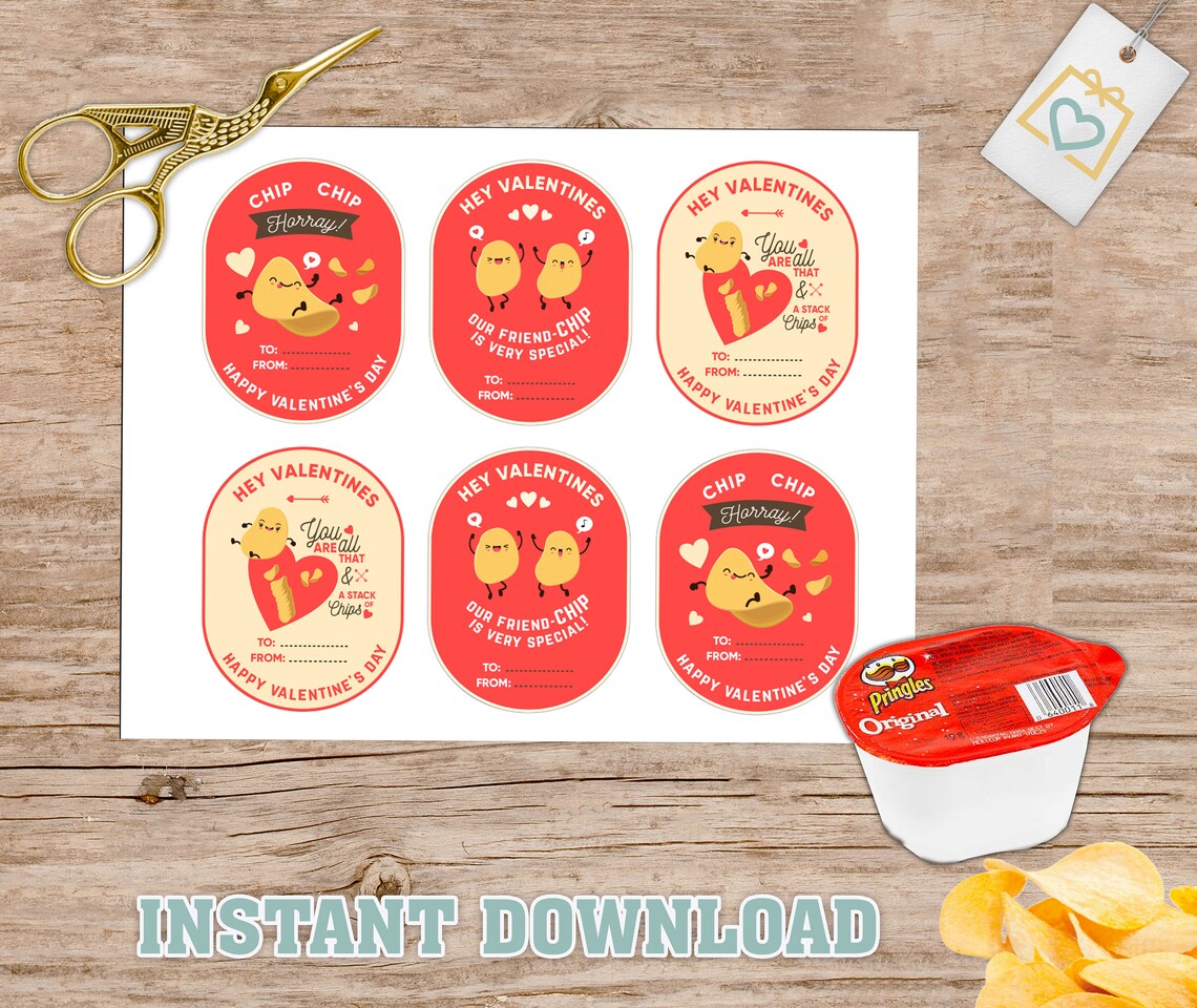 Chips Kids Valentines Printable for Pringles Snack Size Chips Valentine ...