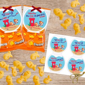Valentine's Goldfish Tags - Goldfish Cracker Valentines -fish Valentine ...