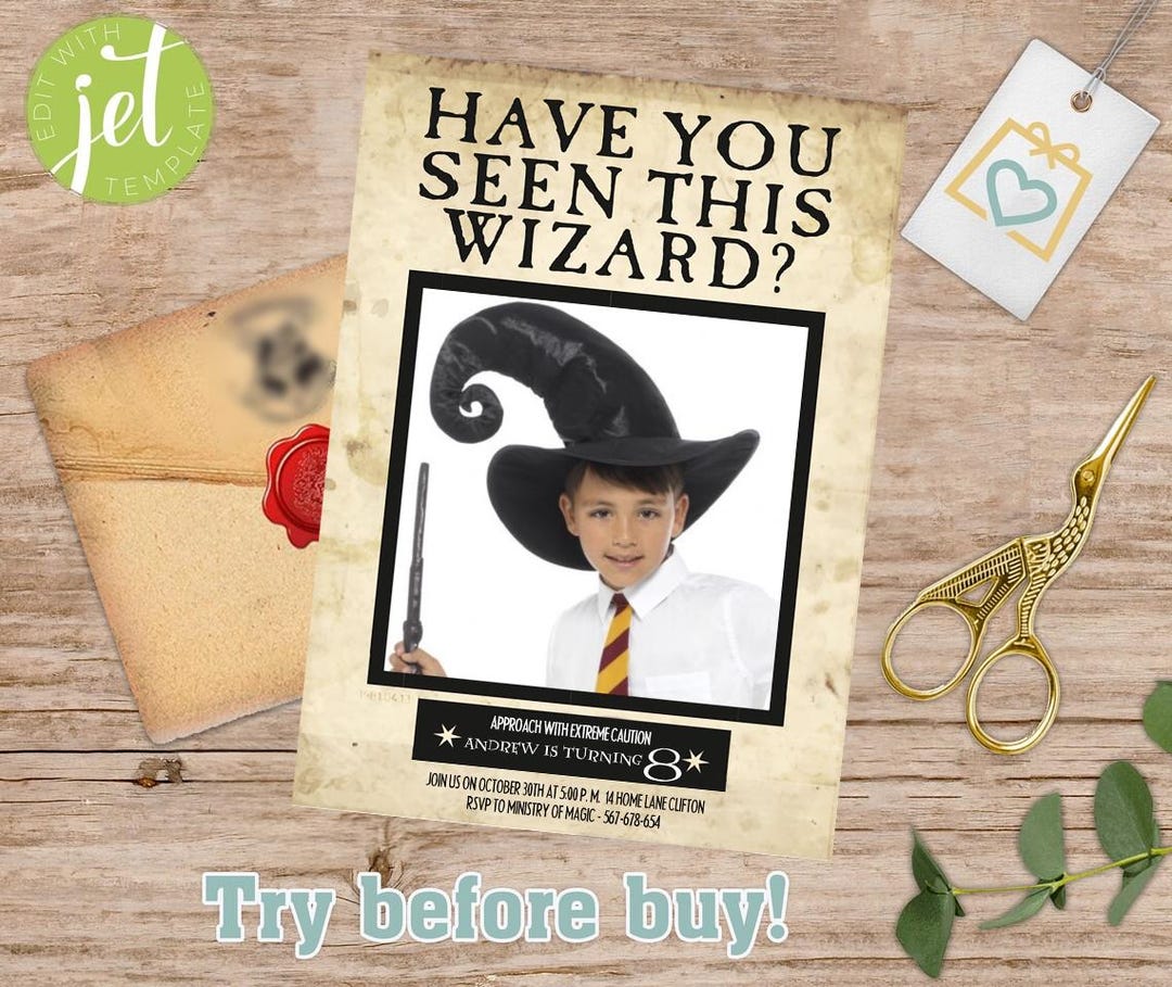 Have You Seen This Wizard Invitation - Magical Birthday Invitation ...