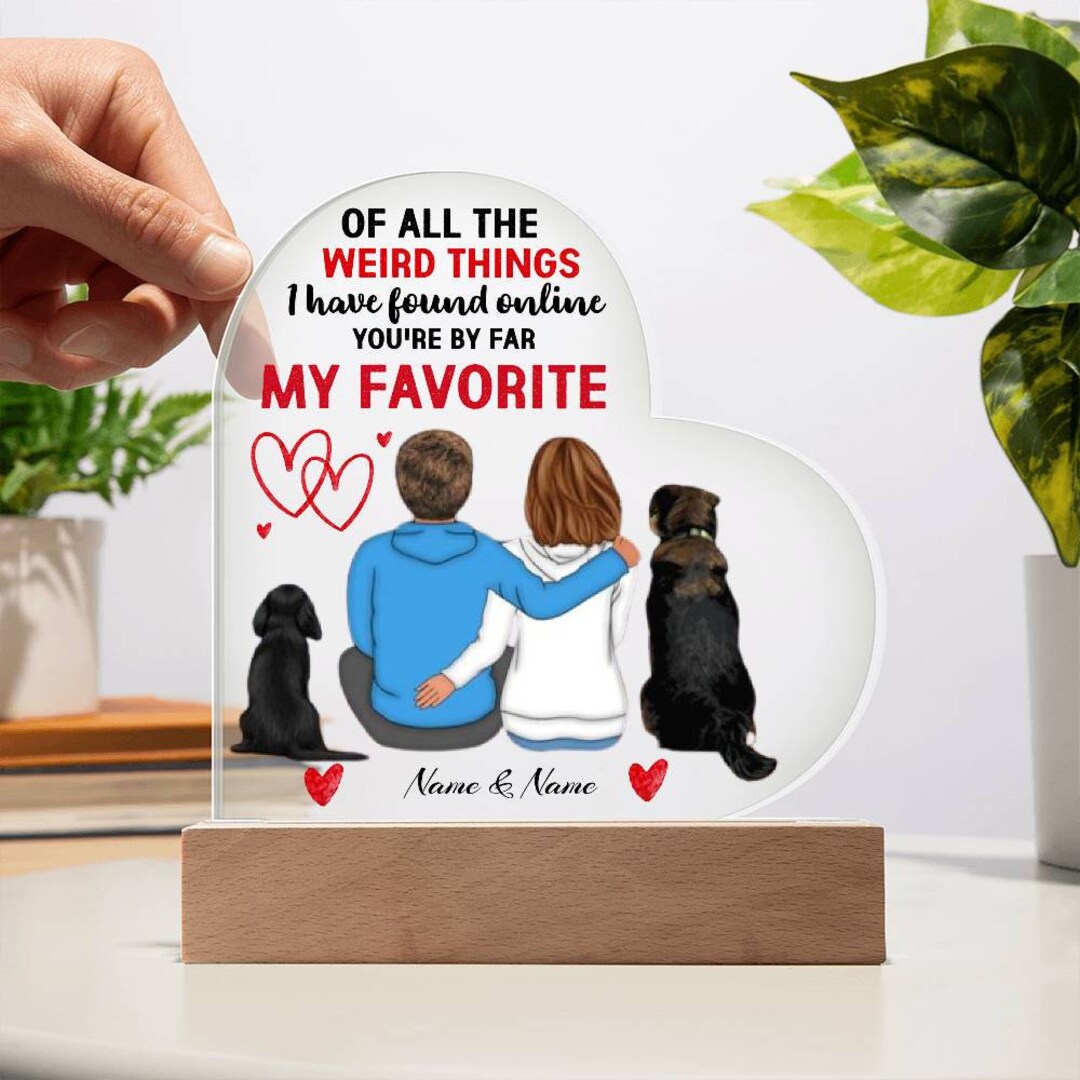Personalized Name Heart Acrylic Plaque, Custom Valentines Day Gifts ...