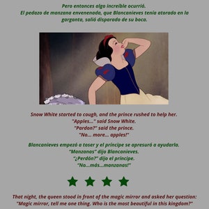 Learn Spanish, Learn English, Snow White and the Seven Dwarfs - Etsy