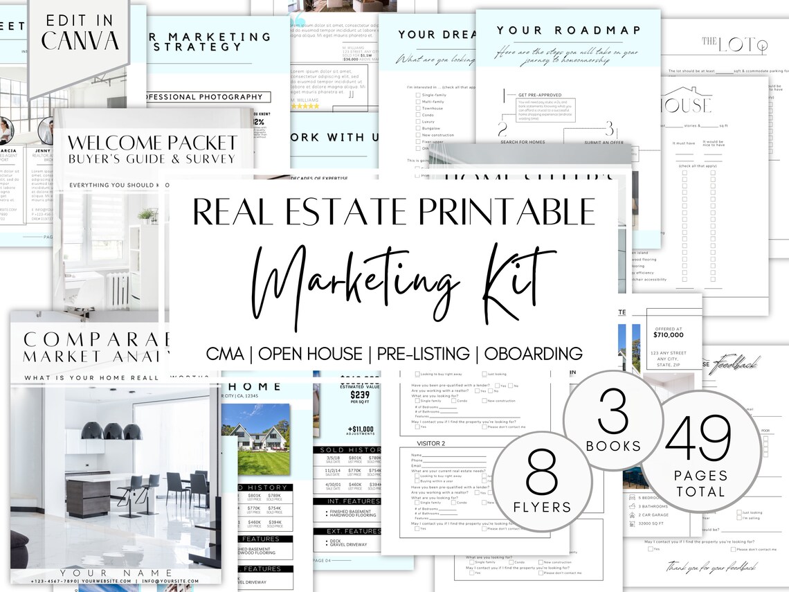 Real Estate PRINTABLE Marketing Kit Home Buyer Guide, Pre-listing, CMA ...