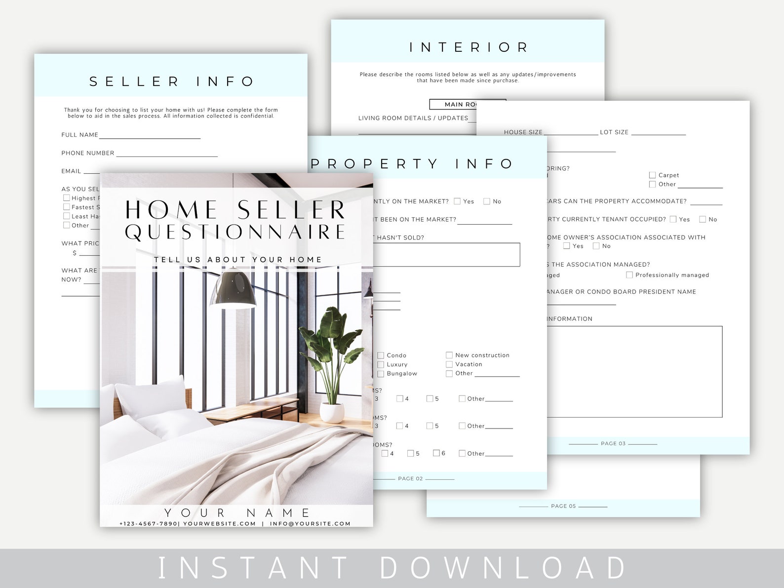 Real Estate Seller Questionnaire Packet, Pre-market Listing Survey ...